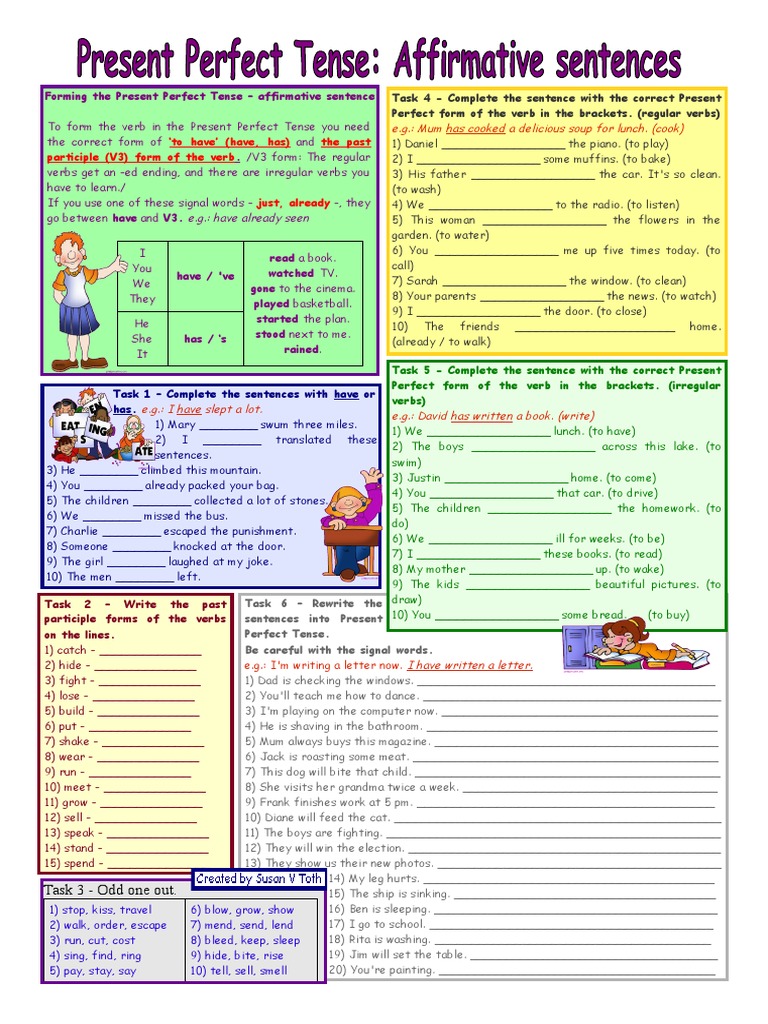 Present Perfect Tense - Affirmative | PDF | Verb | Perfect (Grammar)