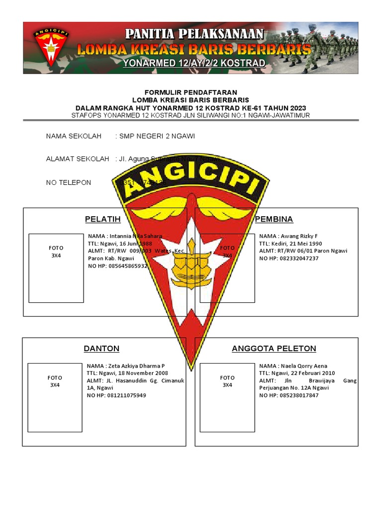 Formulir Peserta LKBB Pi | PDF