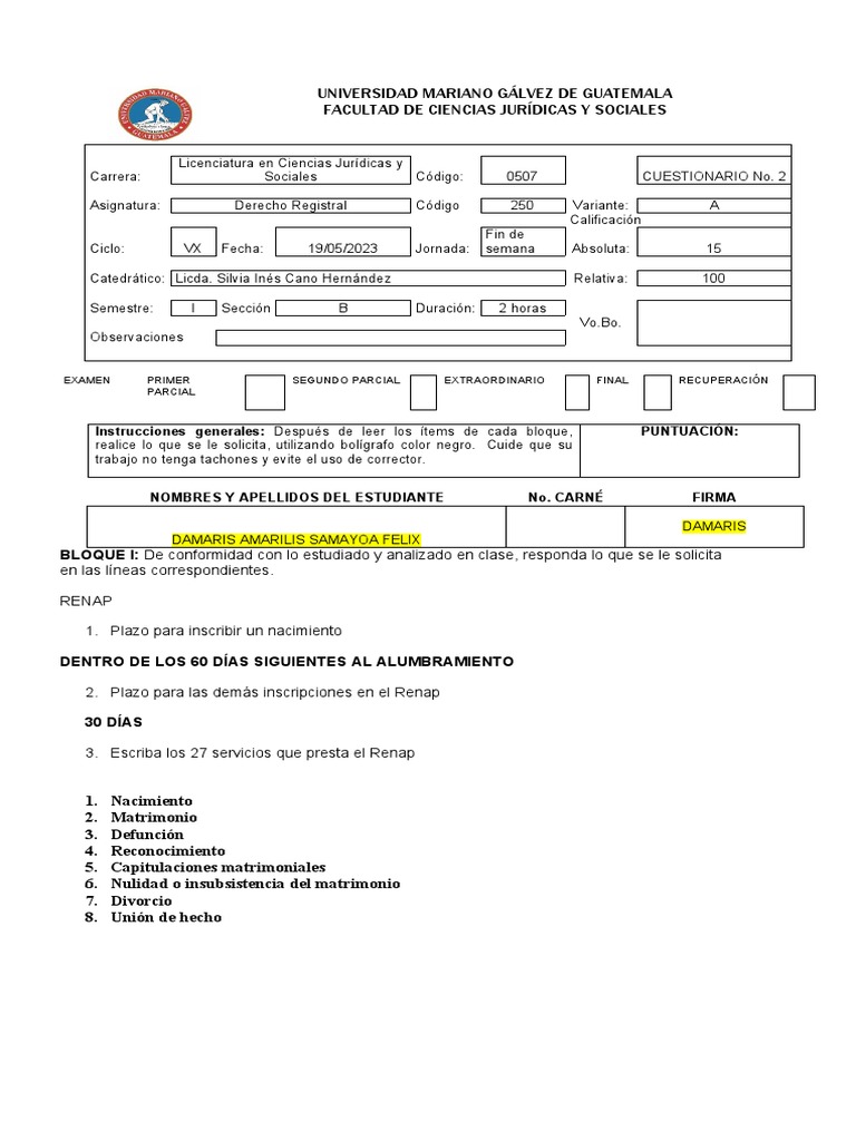 Cuestionario Dos Damaris | PDF | Divorcio | Justicia Cuestionario Dos Damaris | PDF | Divorcio | Justicia