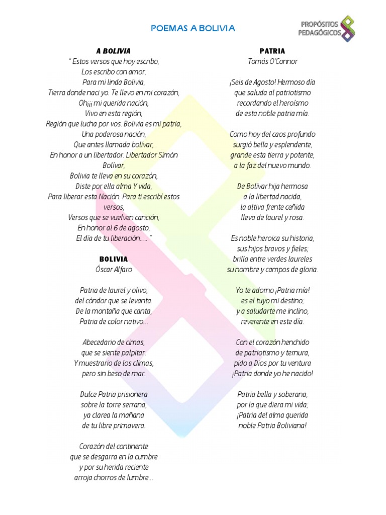 Poemas A Bolivia | PDF