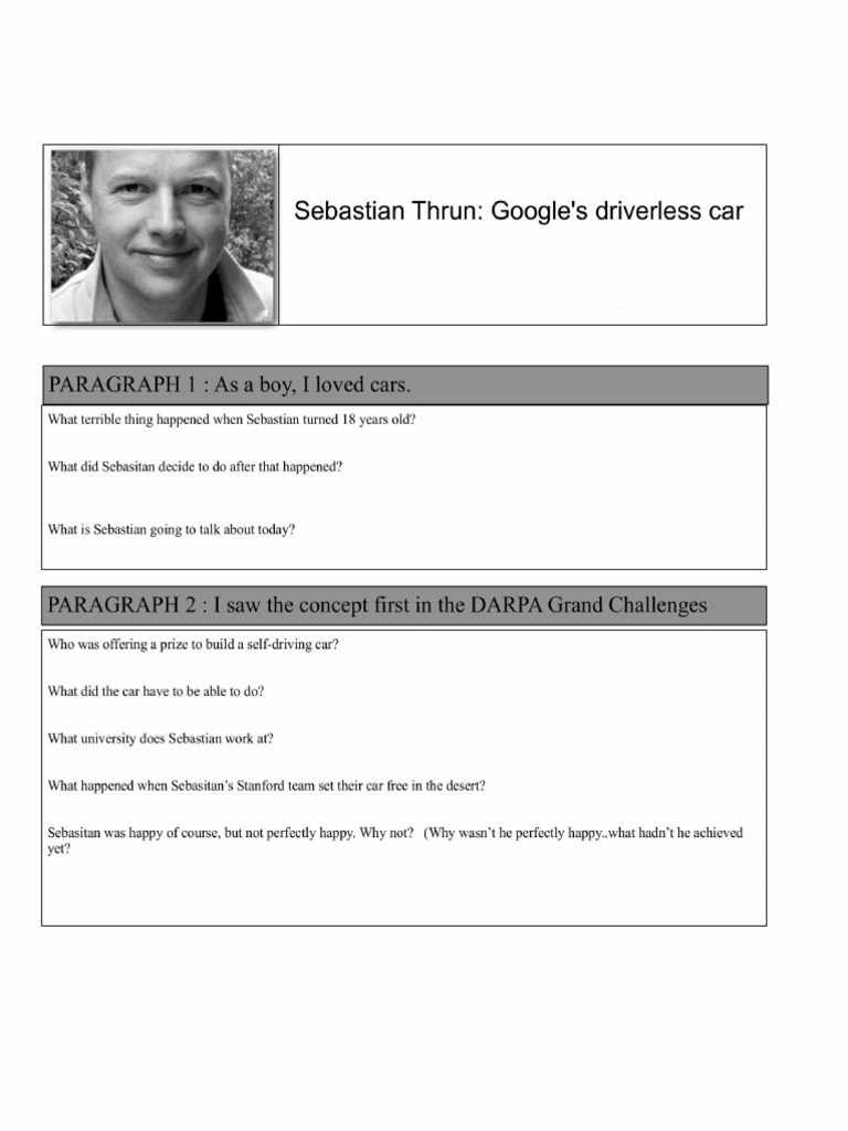 Google's Driverless Car - Sebastian Thrun | PDF