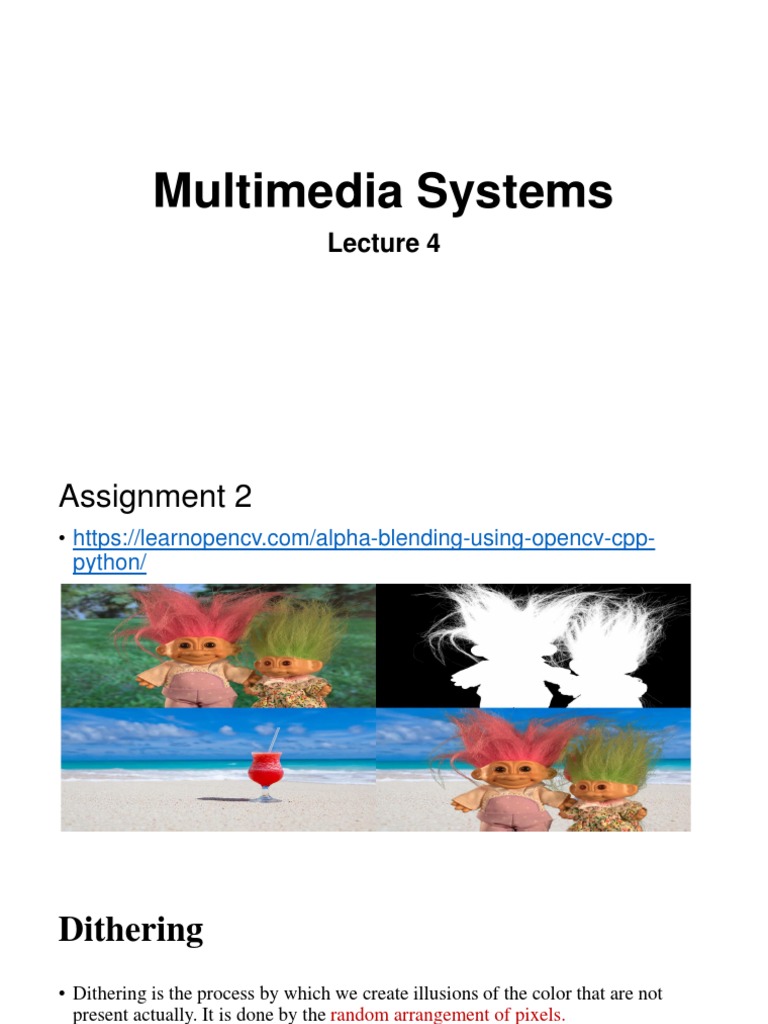 Multimedia Systems-L4 | PDF | Information And Communications Technology | Image Processing