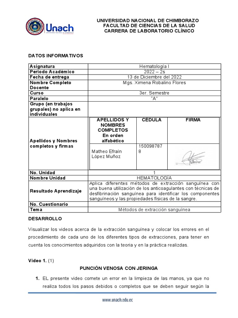 Matheo López Hematología Videos. | PDF