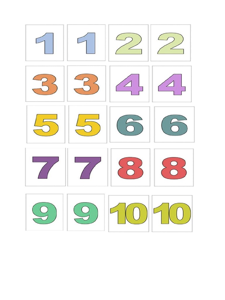 Numeros Del 1 Al 10 para Imprimir | PDF