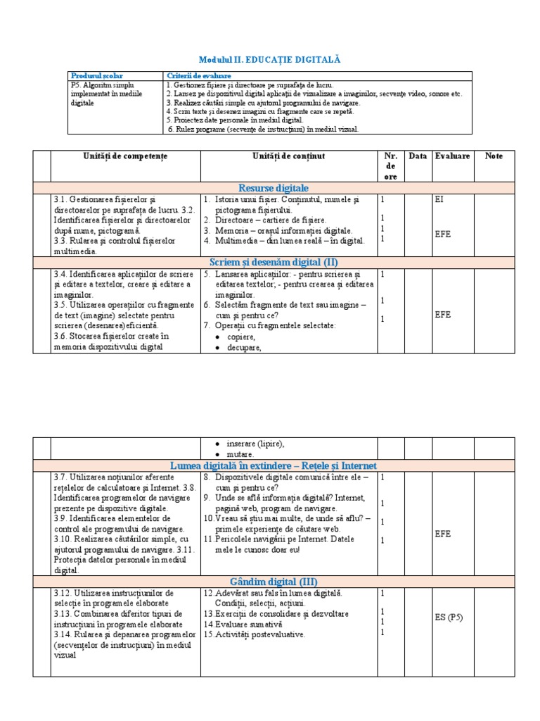 Educatie Digitala Clasa 3 2023-2024 | PDF