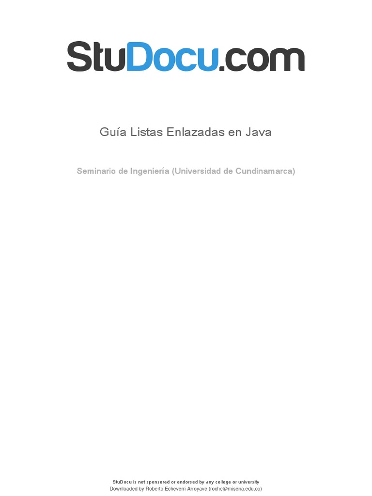 Guia Listas Enlazadas En Java Pdf Cibernética Ingeniería De Software