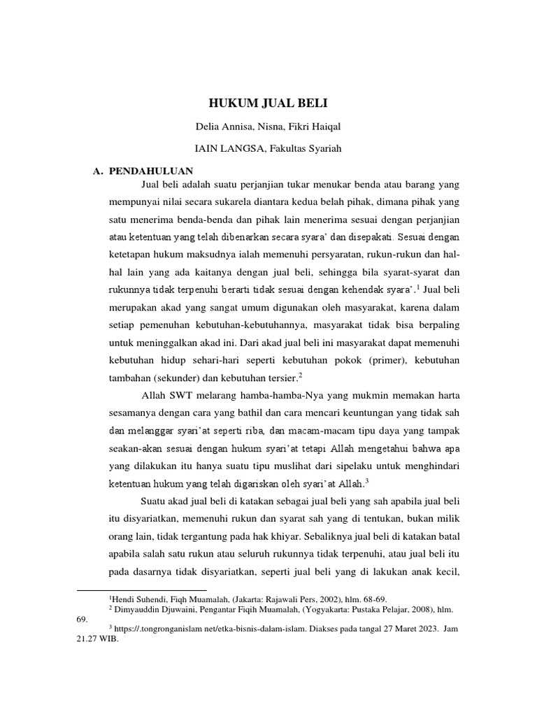 Hukum Jual Beli | PDF