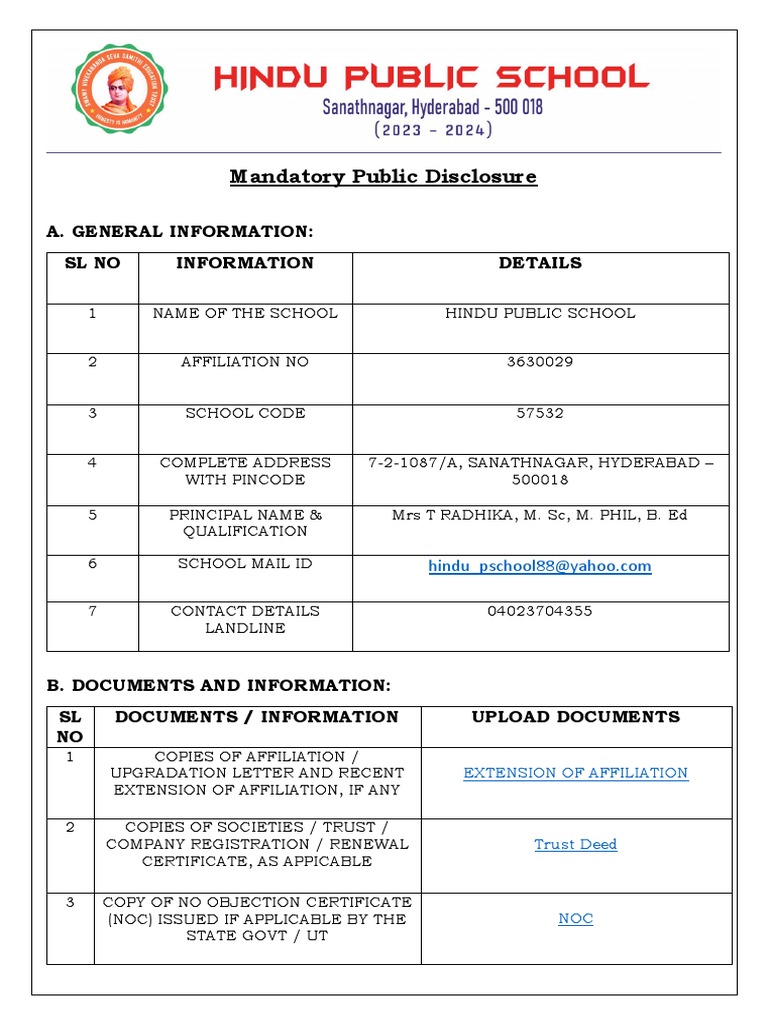 Mandatory Public Disclosure 1 | PDF