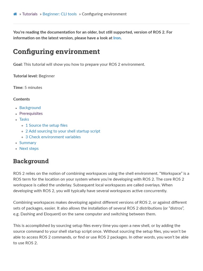 Configuring Environment - ROS 2 Documentation - Humble Documentation | PDF | Linux Distribution ...