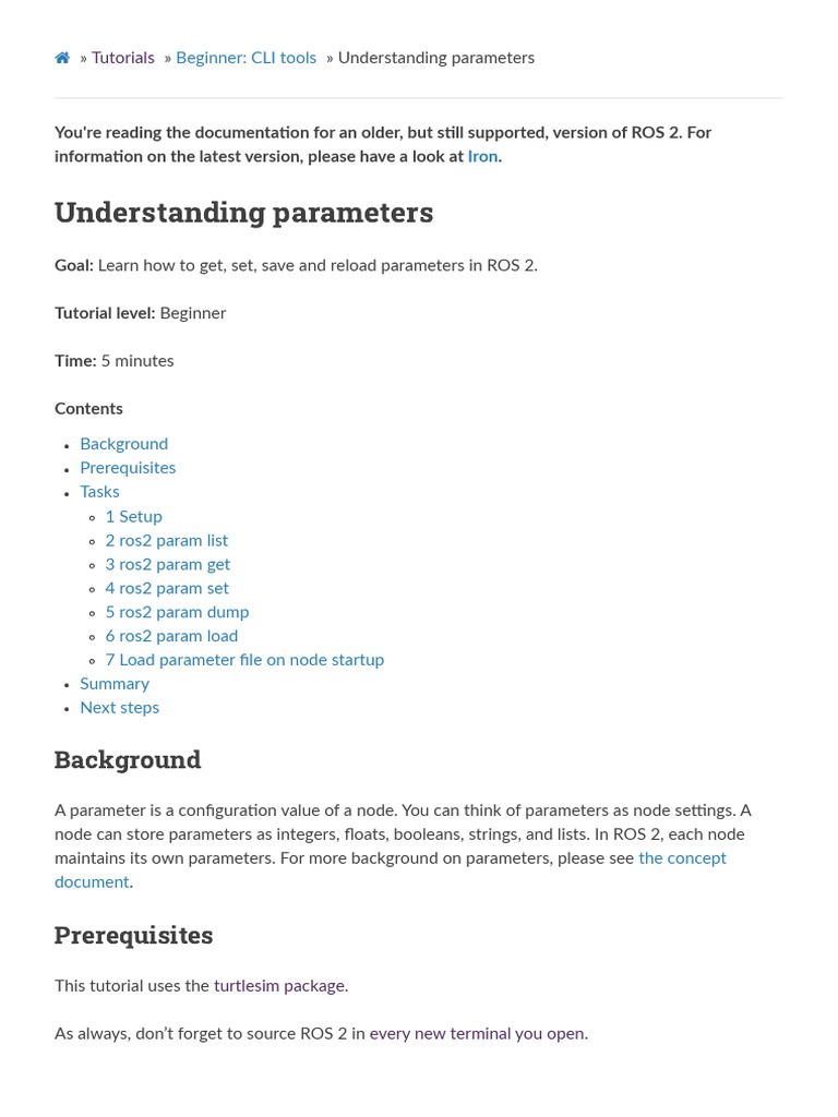 Understanding Parameters - ROS 2 Documentation - Humble Documentation ...