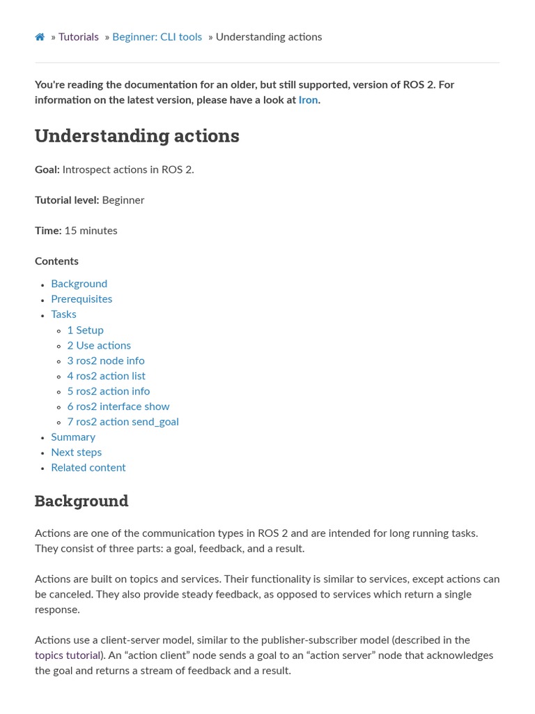 Understanding Actions Ros 2 Documentation Humble Documentation