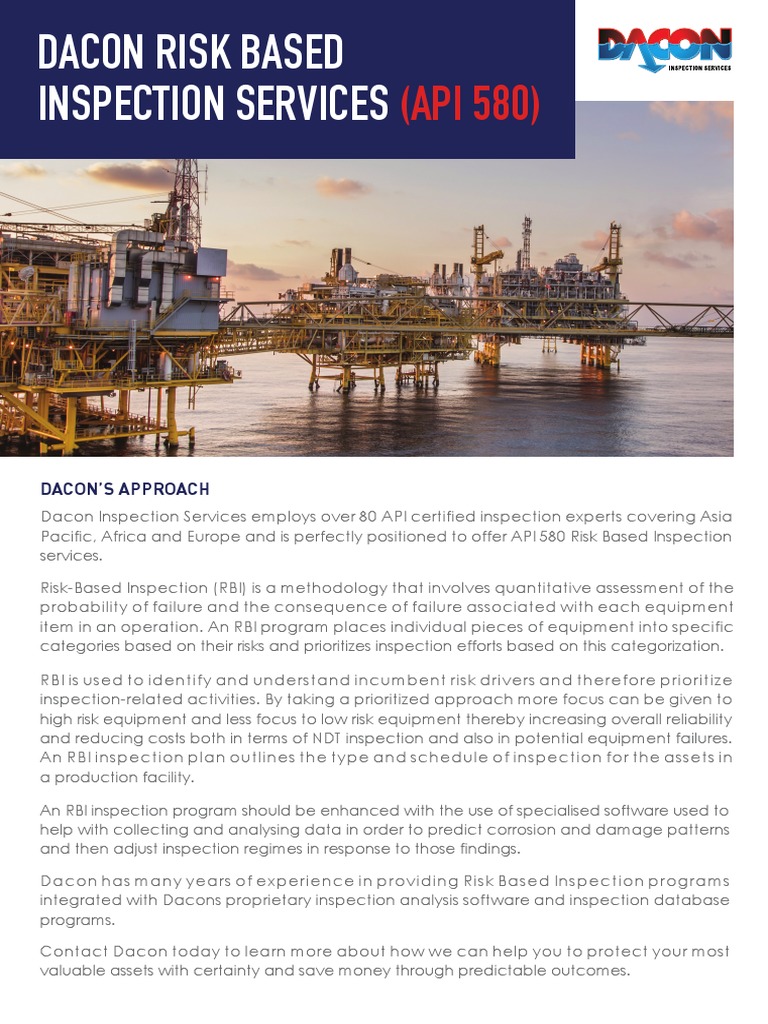 Dacon Risk Based Inspection Services Api 580 Inspection Services Api ...