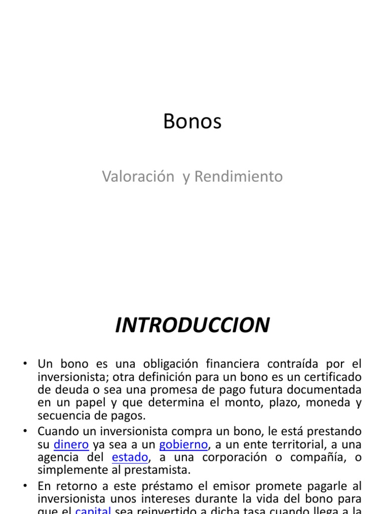Clase de Valuación de Bonos | PDF