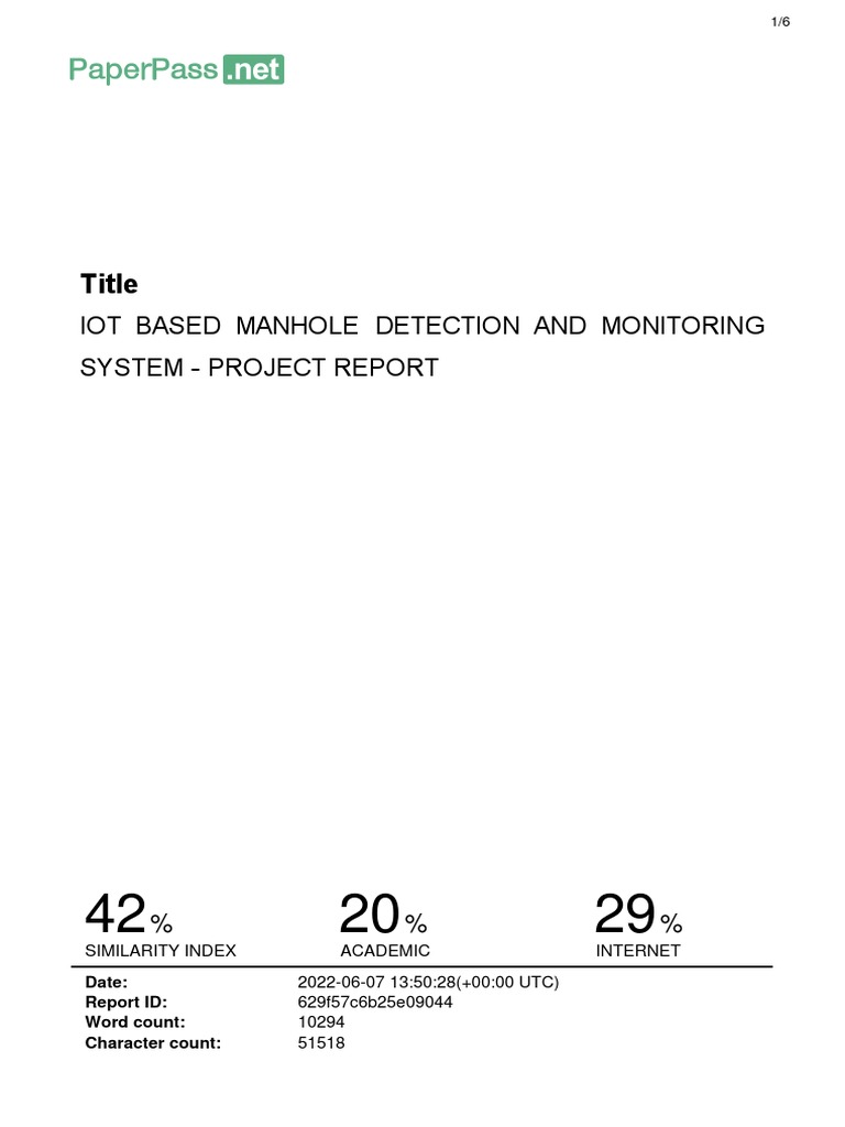 42 Plag Report | PDF | Embedded System | Arduino