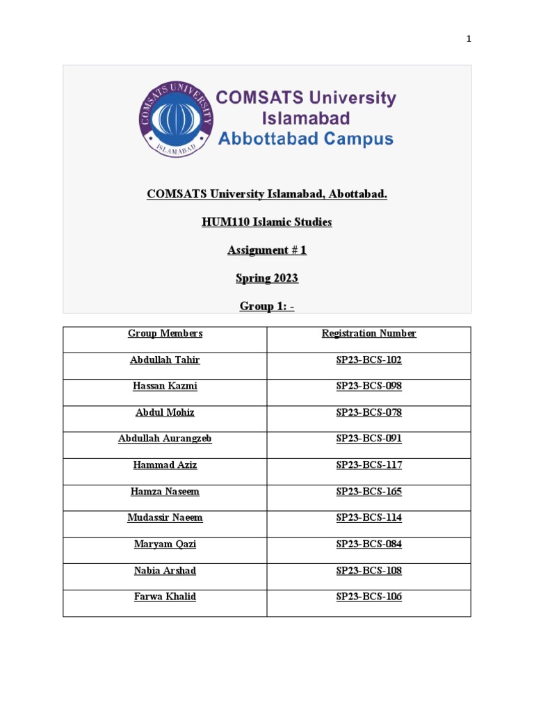 Islamiyat Project Assignment | PDF