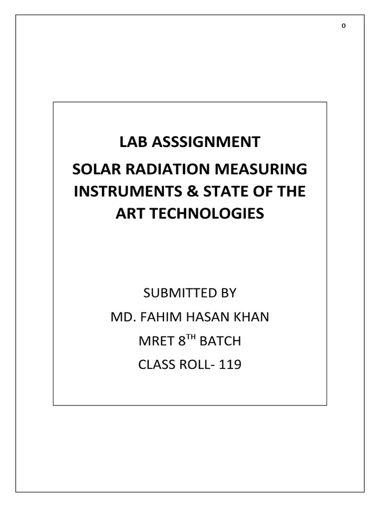 Solar Assignment 1 | PDF