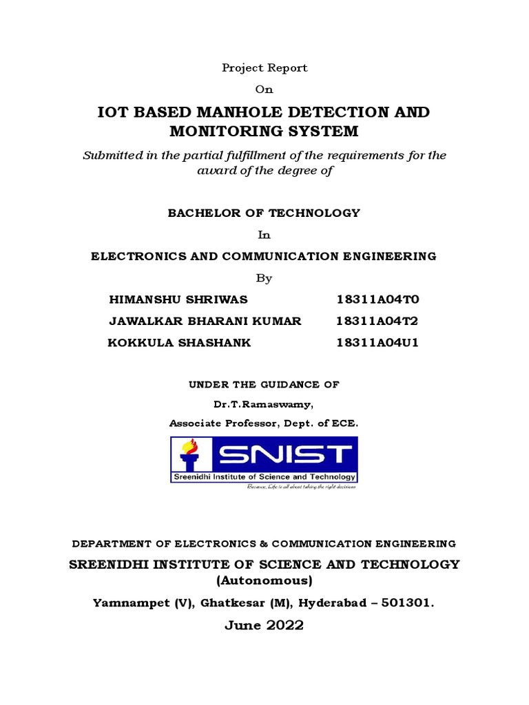 Project Report Front Page Pdf Arduino Embedded System 