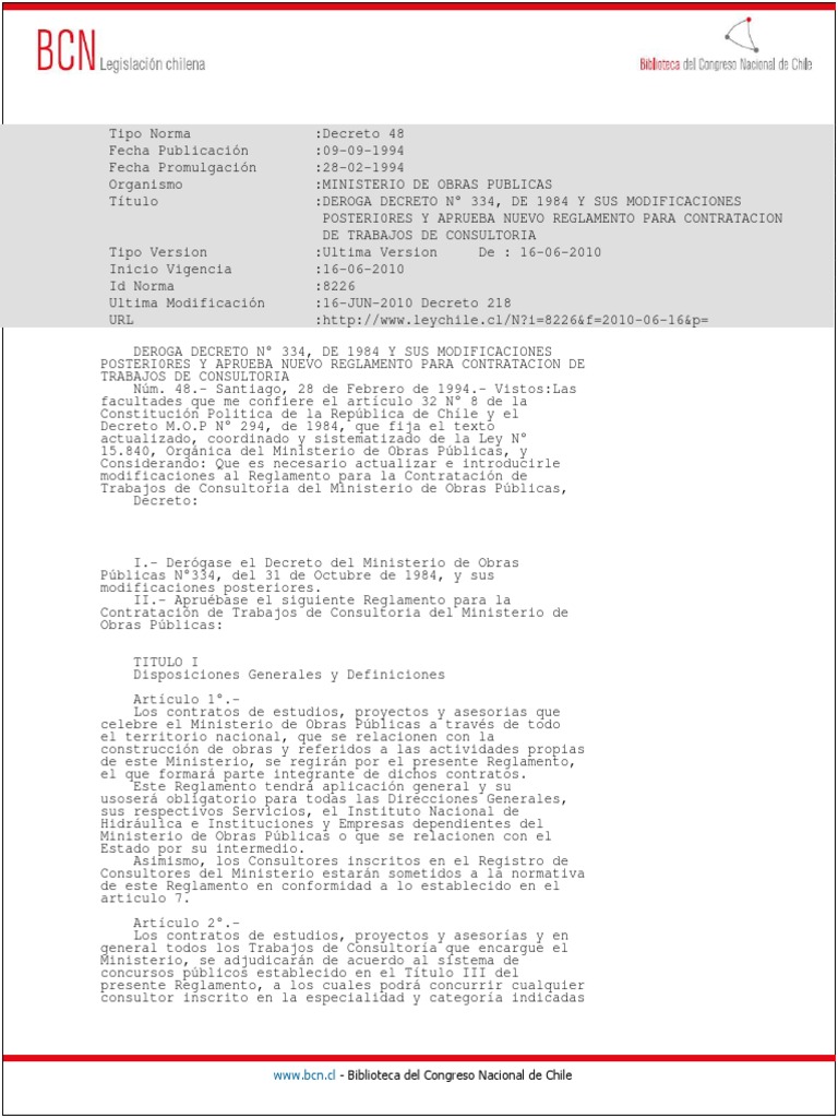 DS 48 Mop | PDF | Chile | Ministerio (Departamento de Gobierno)