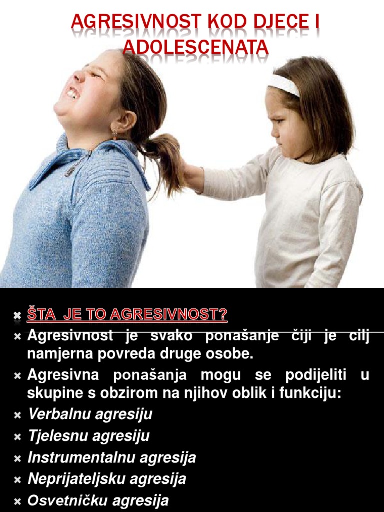 Agresivnost Kod Djece I Adolescenata | PDF