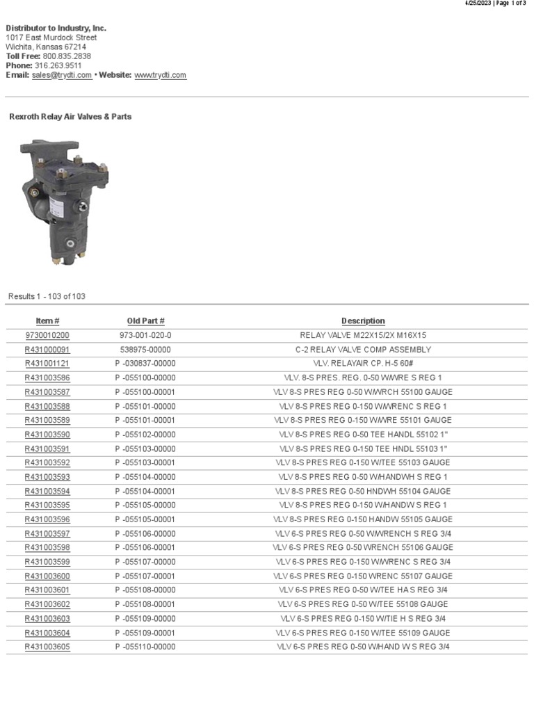 Rexroth Relay Air Valves&Parts | PDF