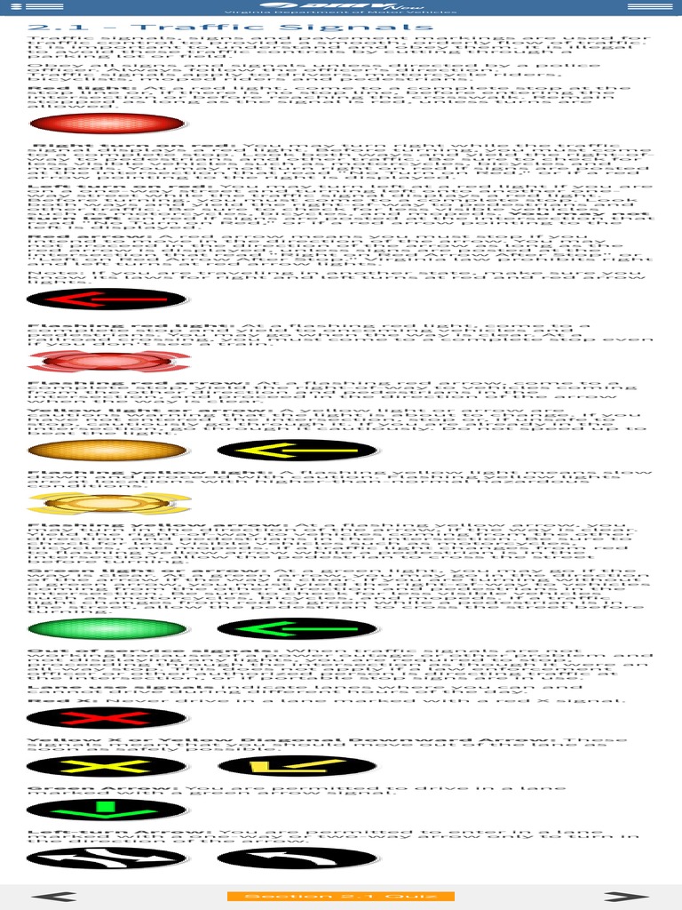 Virginia DMV Driver's Manual | PDF | Intersection (Road) | Traffic Light