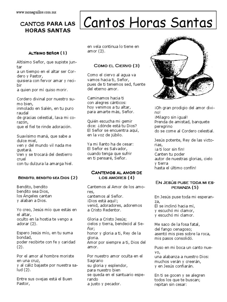 Cantos para Horas Santas | PDF | Cristo (título) | eucaristía