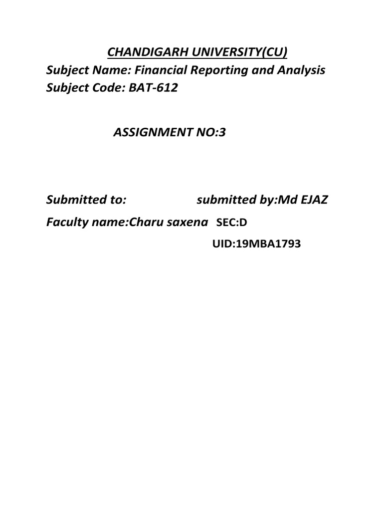 Chandigarh University | PDF | Audit | Going Concern