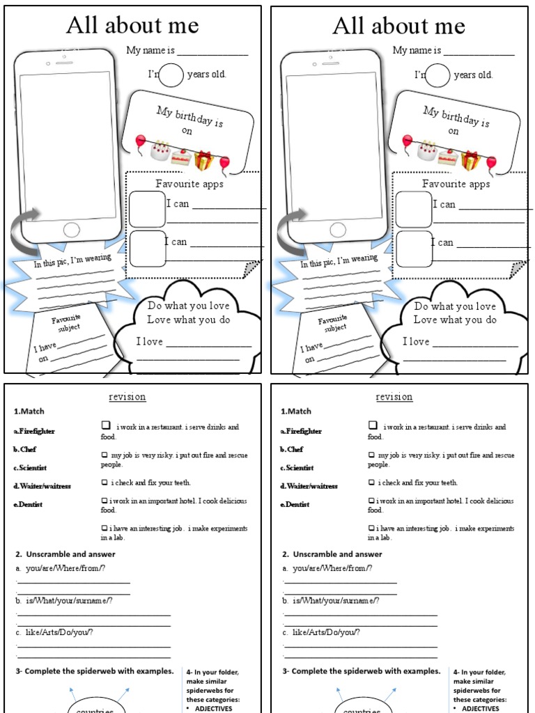 All About Me Selfie | PDF