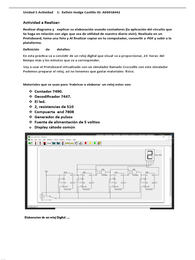 Reloj Digital: Diagrama y Elaboración | PDF | Hogar, jardinería y bricolaje