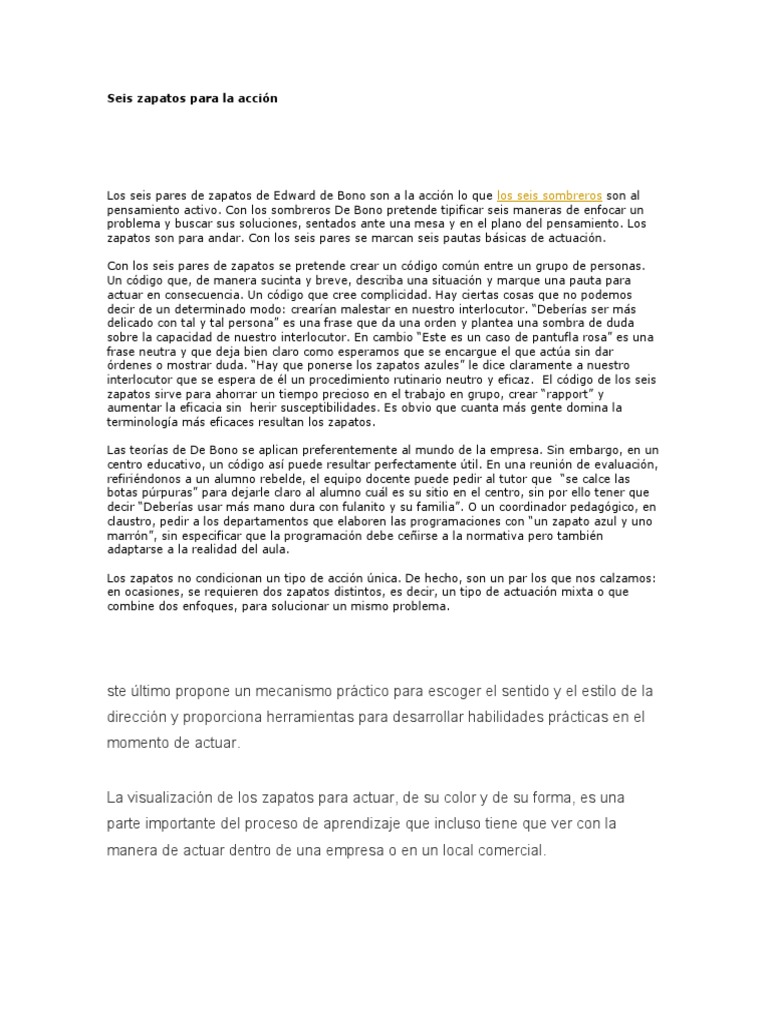Seis Zapatos para La Acción | PDF | Color | Zapato