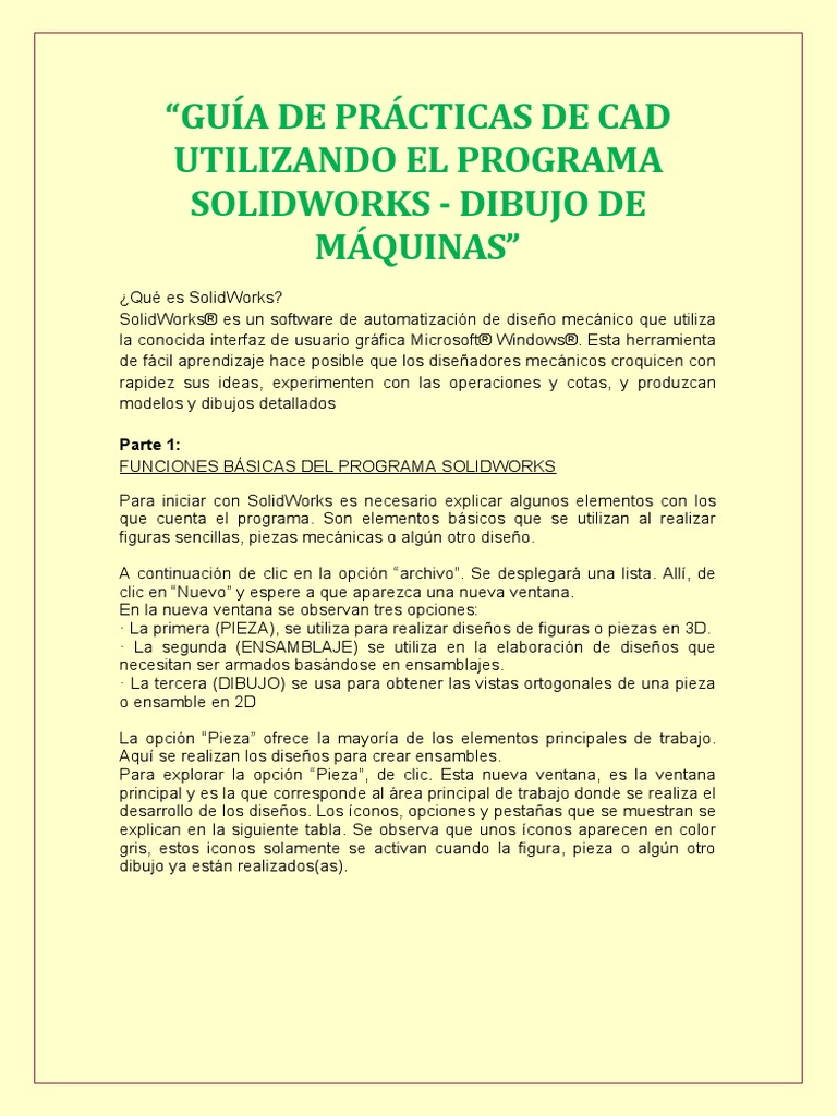 Guía de Prácticas Con Solidworks | PDF