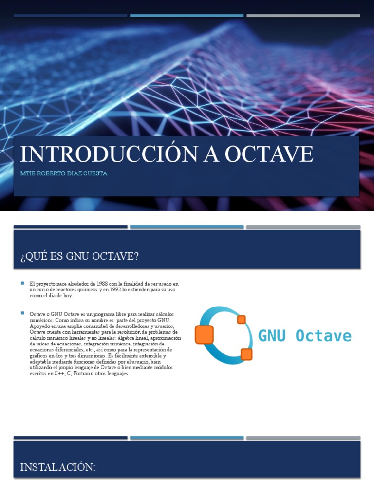 Introducción A Octave | PDF | Matriz (Matemáticas) | Raíz cuadrada