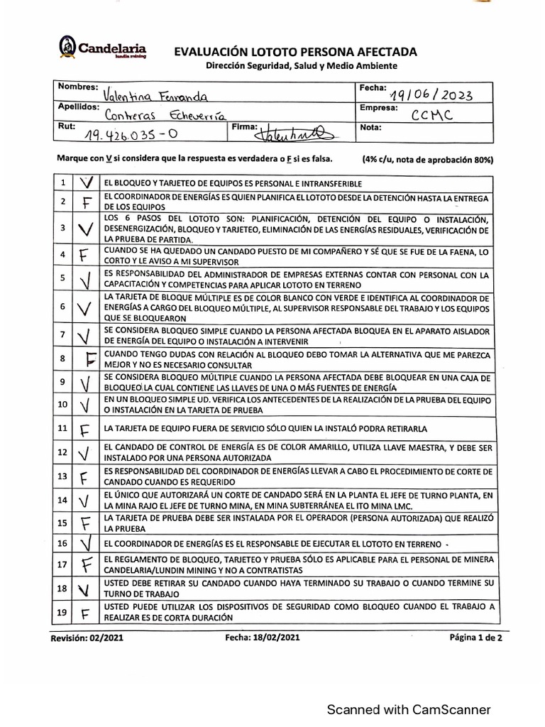 Prueba LOTOTO PA | PDF