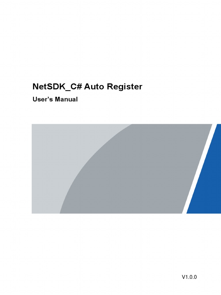 NetSDK - C# Auto Register User's Manual | PDF