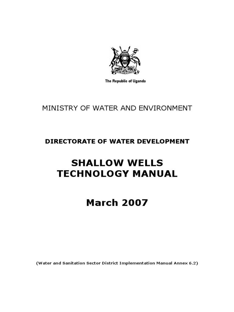 Shallow Wells Manual | PDF | Casing (Borehole) | Groundwater