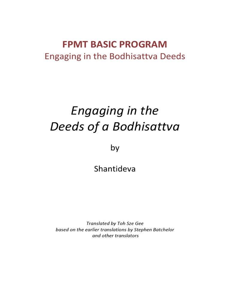 Engaging in The Deeds of A Bodhisattva | PDF | Bodhisattva ...