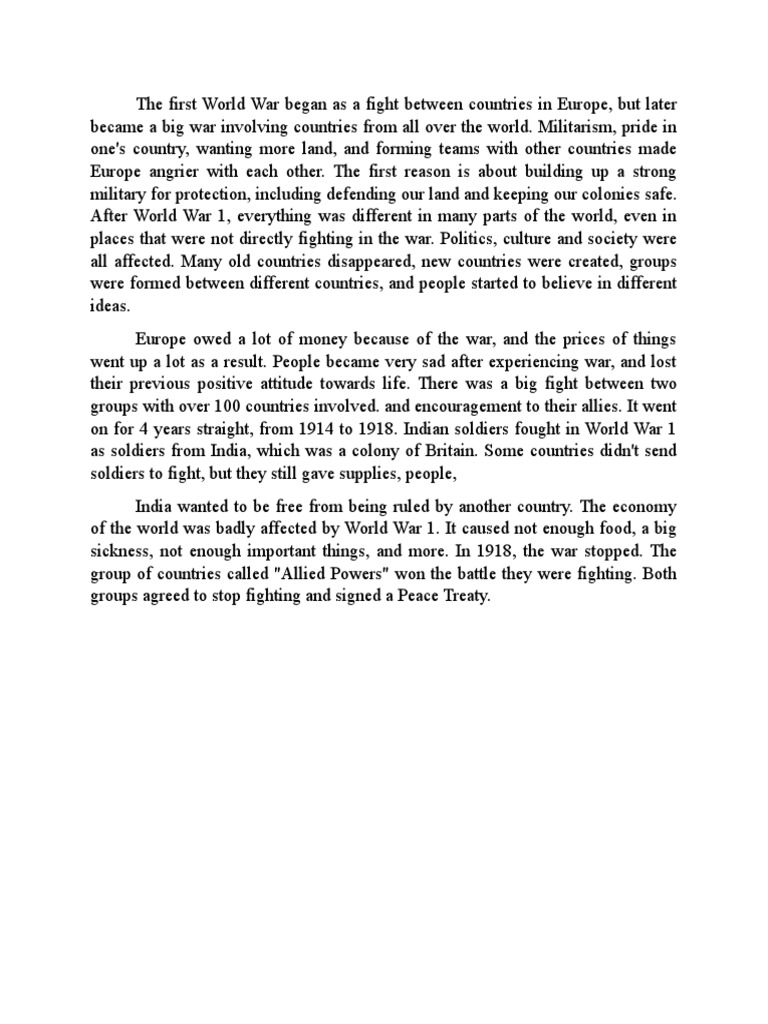 Impact of World War 1 on Global Politics | PDF