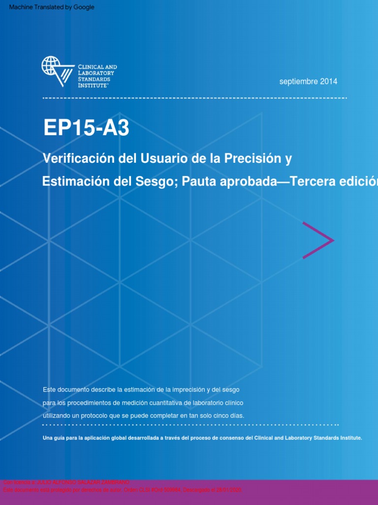 EP15A3E Traducido | PDF | Experimentar | Laboratorios