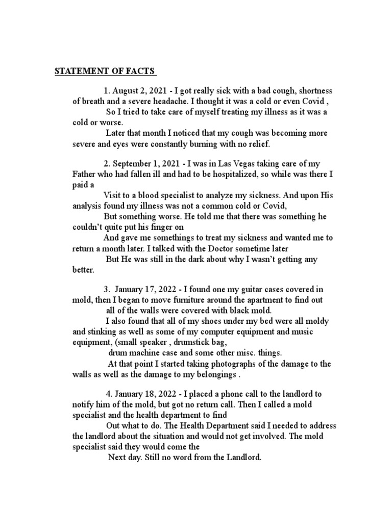 Statement of Facts Template | PDF