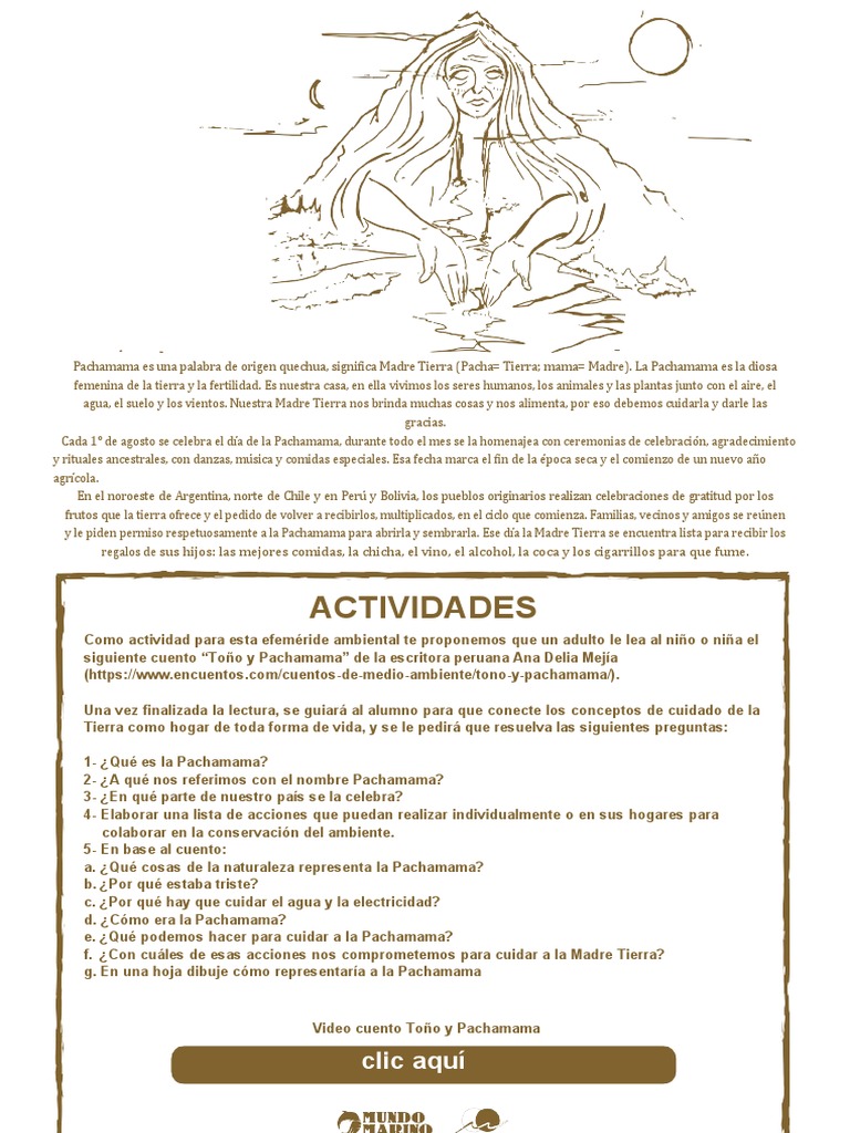 Actividades sobre la Pachamama para niños | PDF | Cocina, comidas y ...