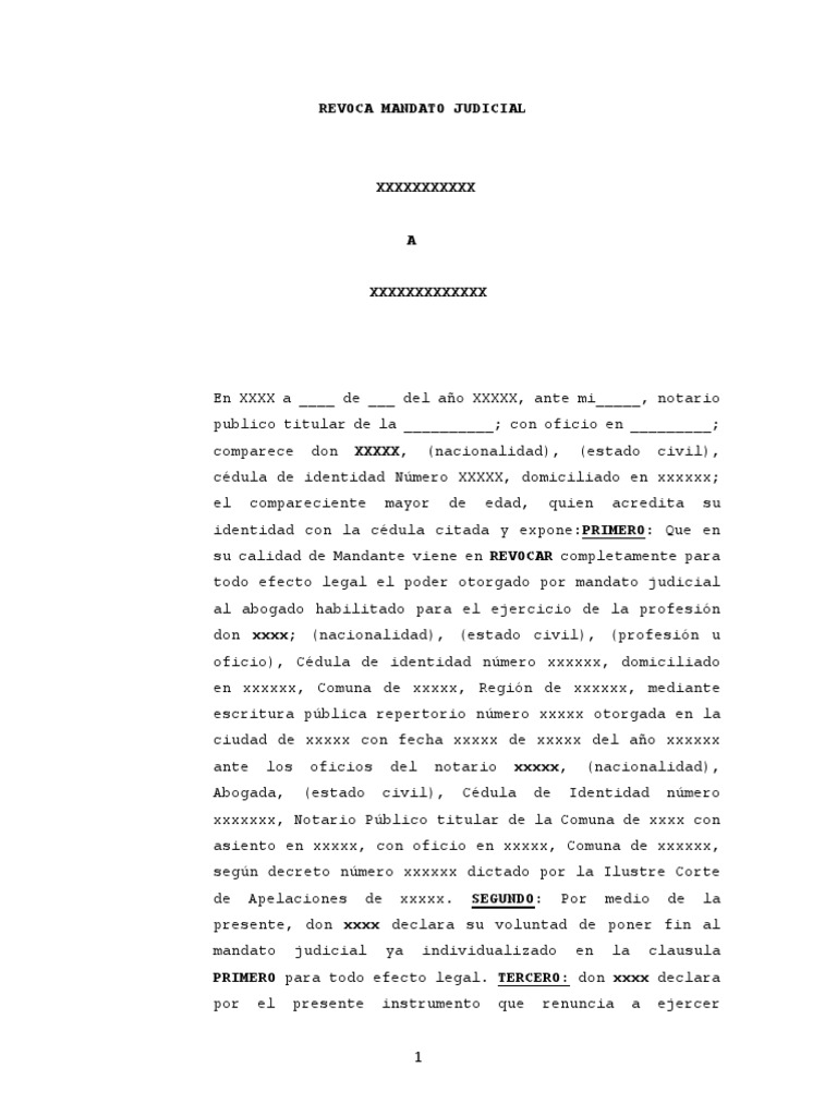 Revoca Mandato Judicial Modelo | PDF