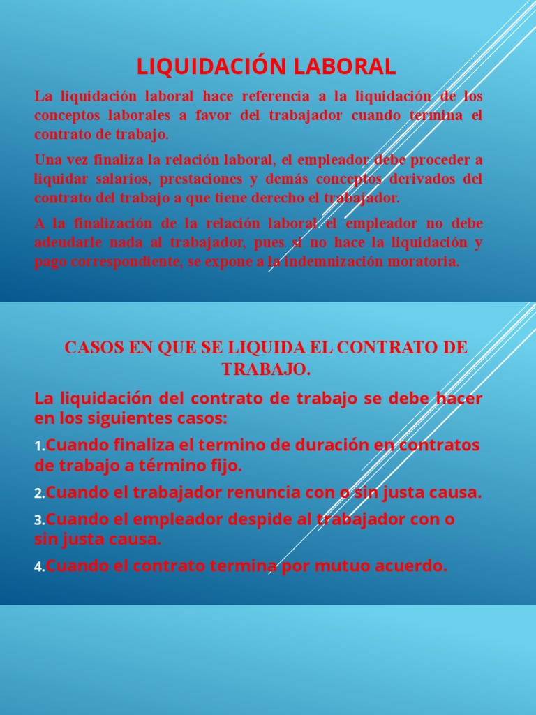 Liquidación Laboral: Guía Completa | PDF | Salario | Derecho laboral