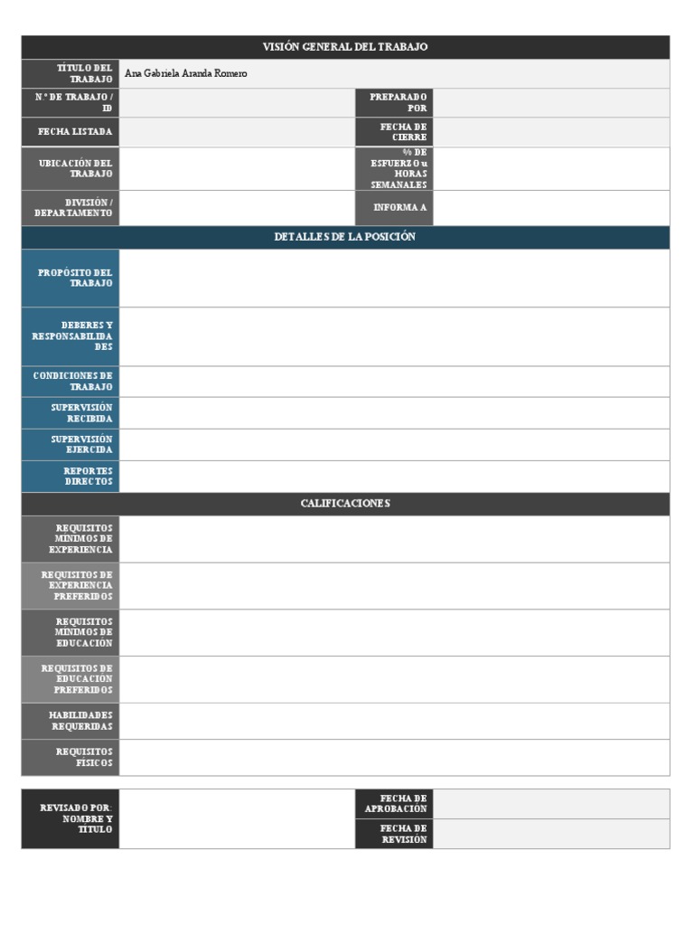 Perfil de Cargo | PDF