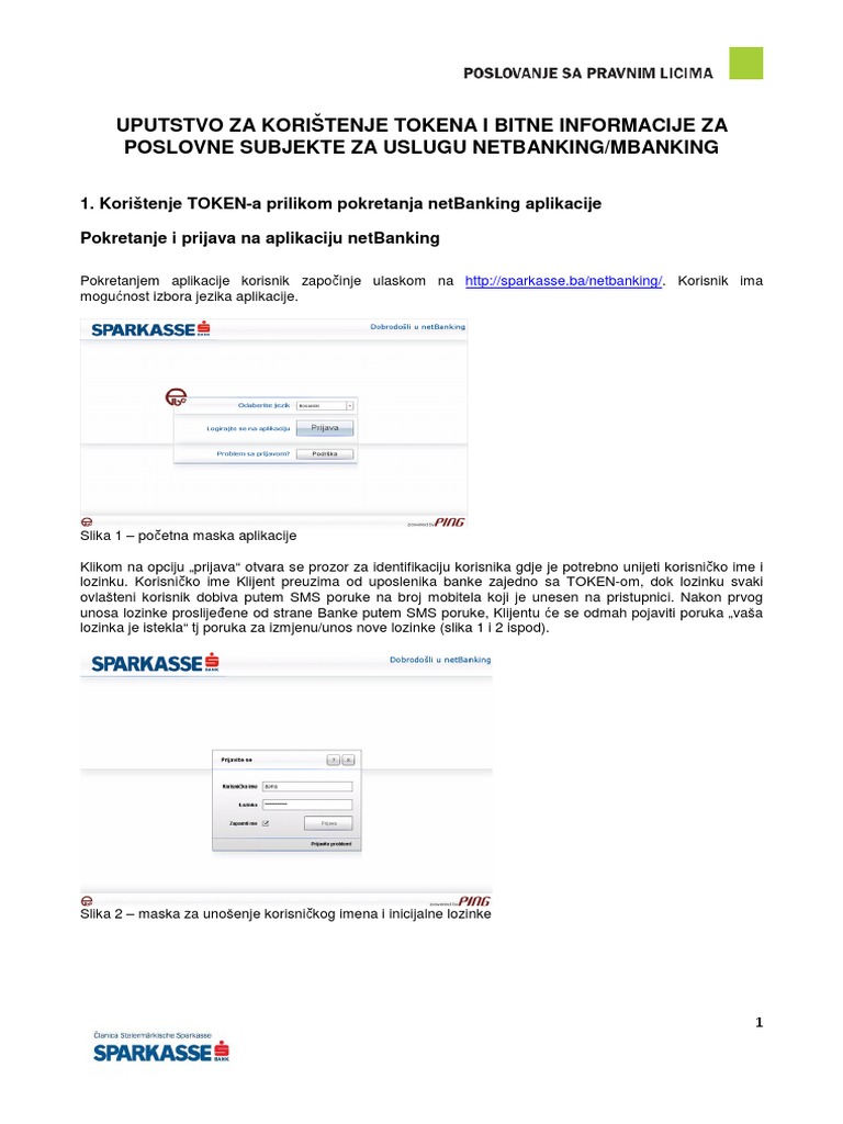 Uputa Za Koristenje Tokena Bitne Info Za Netbank Mbank | PDF