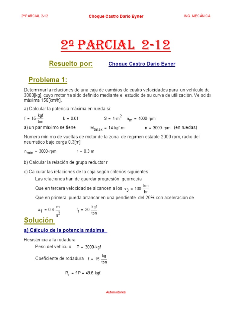 Mecánica Automotriz Pdf Tasas Temporales Ingeniería Mecánica