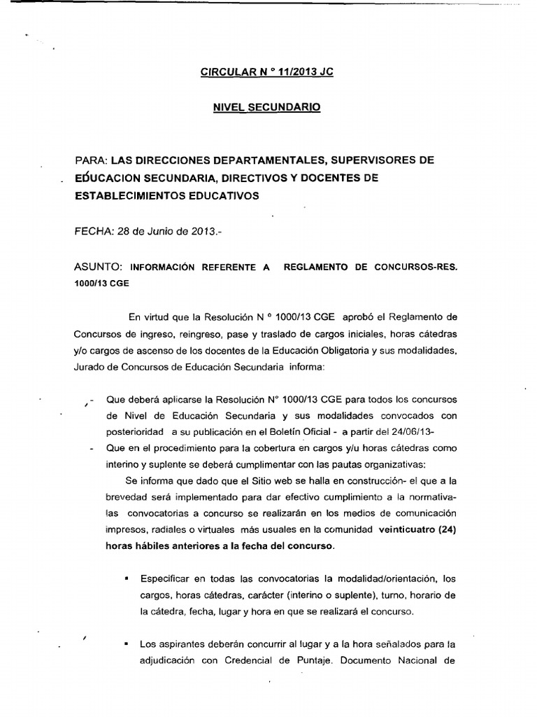 Circular 11 13 JC | PDF