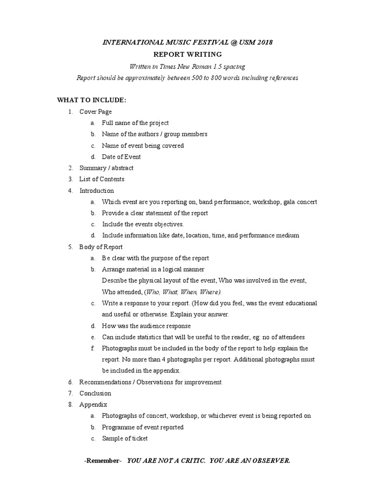 Report Writing (1) usm | PDF