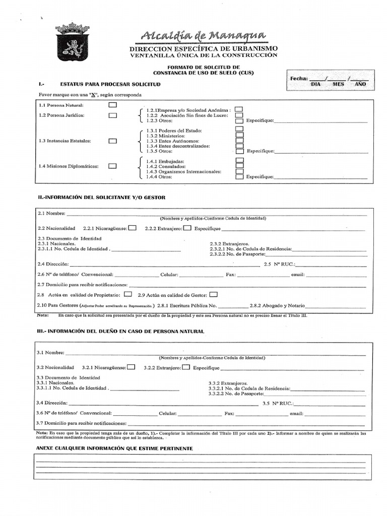 Formato de Solicitud Cus | PDF