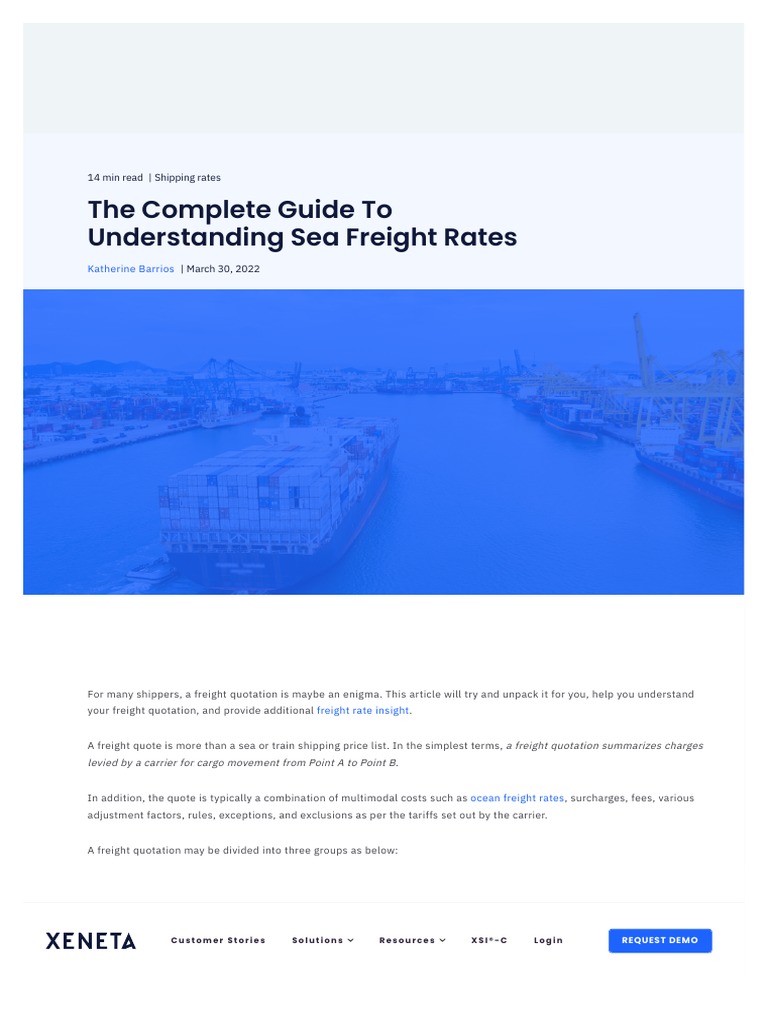 The Complete Guide To Understanding Sea Freight Rates | PDF | Cargo ...