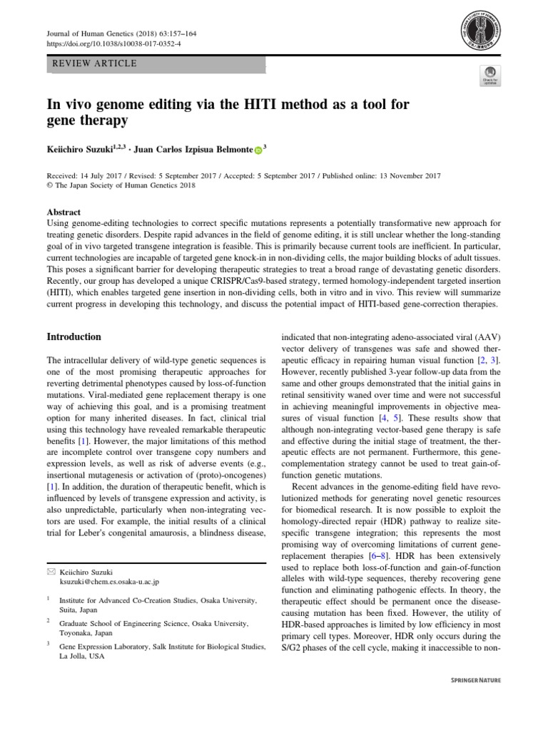 HDR, NHEJ and HITI | PDF | Molecular Biology | Molecular Genetics
